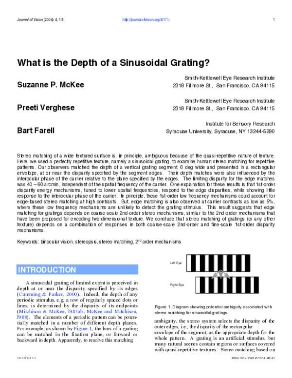 (PDF) What is the depth of a sinusoidal grating?
