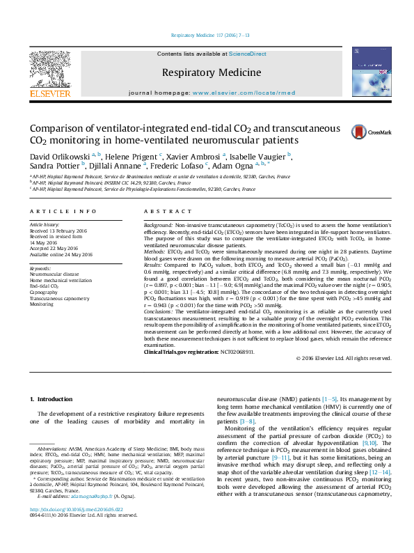 (PDF) Comparison of ventilator-integrated end-tidal CO2 and ...