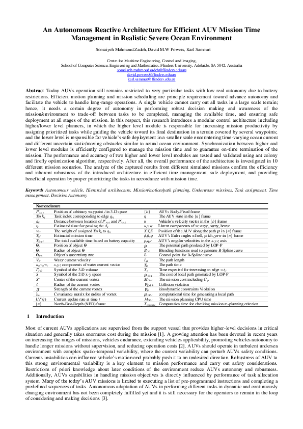 (PDF) An Autonomous Reactive Architecture for Efficient AUV Mission Time Management in Realistic ...