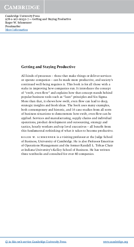 (PDF) Getting and Staying Productive: Applying Swift, Even Flow to Practice
