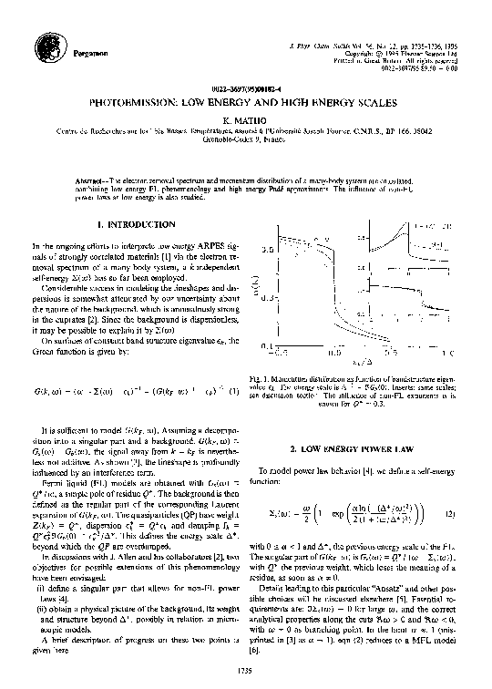 (PDF) Photoemission: Low energy and high energy scales