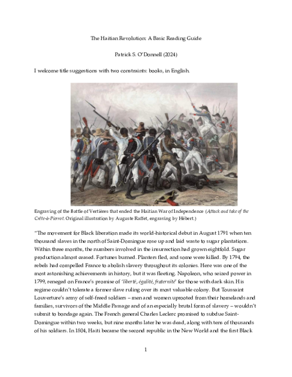 (PDF) The Haitian Revolution: a basic reading guide