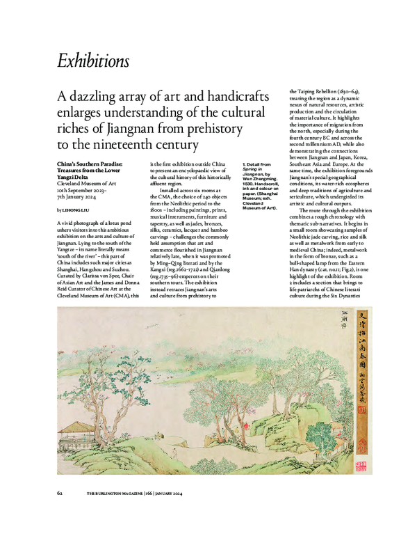 (PDF) China's Southern Paradise: Treasures from the Lower Yangzi Delta ...