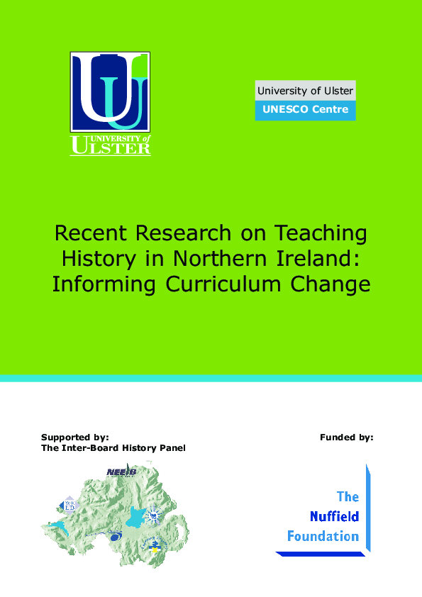 (PDF) Recent Research on Teaching History in Northern Ireland ...