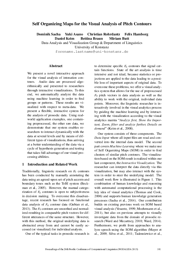 (PDF) Self Organizing Maps for the Visual Analysis of Pitch Contours