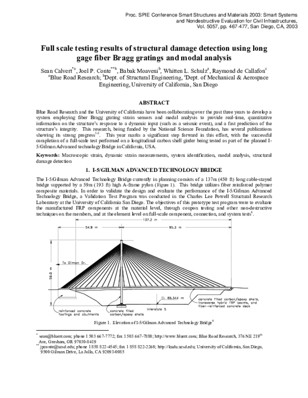 (PDF) Full-scale testing results of structural damage detection using ...