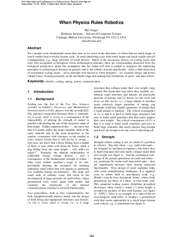 (PDF) When physics rules robotics