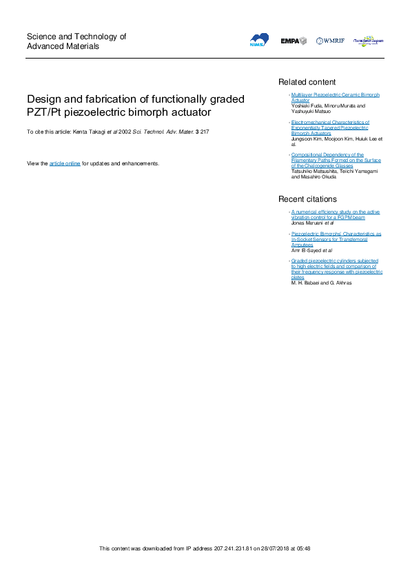 (PDF) Design and fabrication of functionally graded PZT/Pt ...