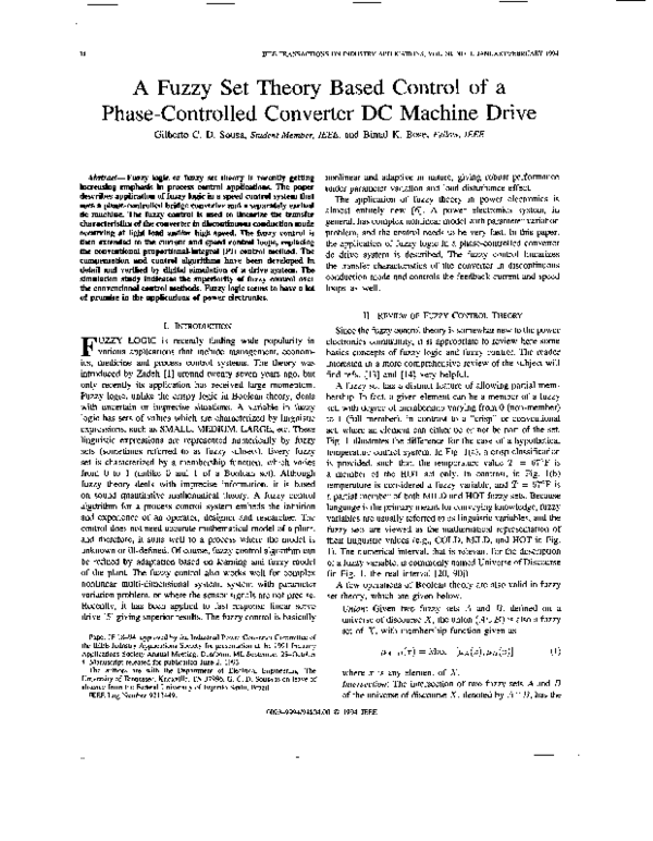 (PDF) A fuzzy set theory based control of a phase-controlled converter DC machine drive