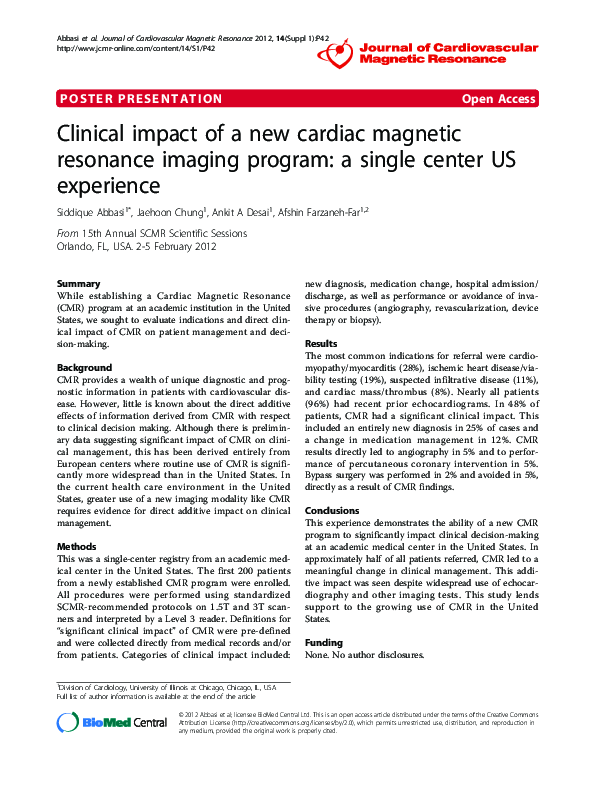 (PDF) Clinical impact of a new cardiac magnetic resonance imaging ...
