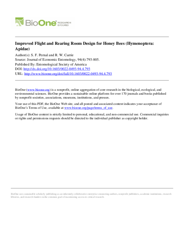 (PDF) Improved Flight and Rearing Room Design for Honey Bees ...