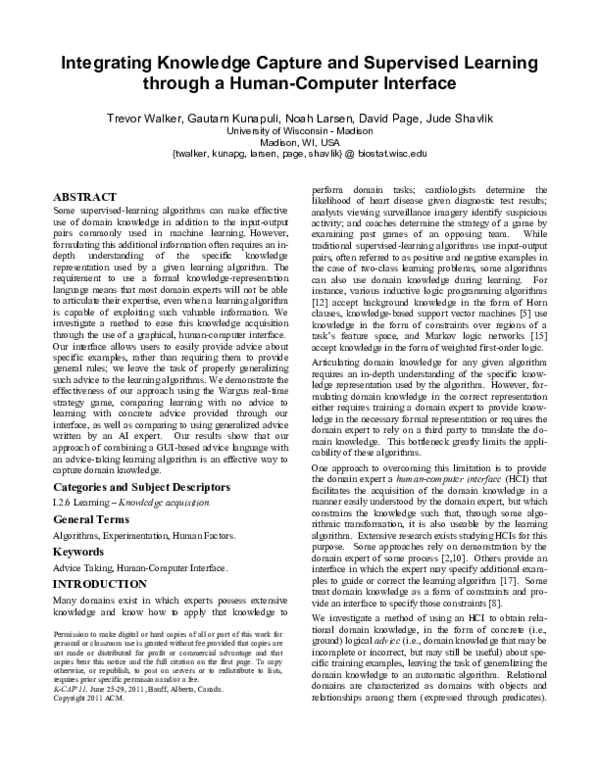 (PDF) Integrating knowledge capture and supervised learning through a ...