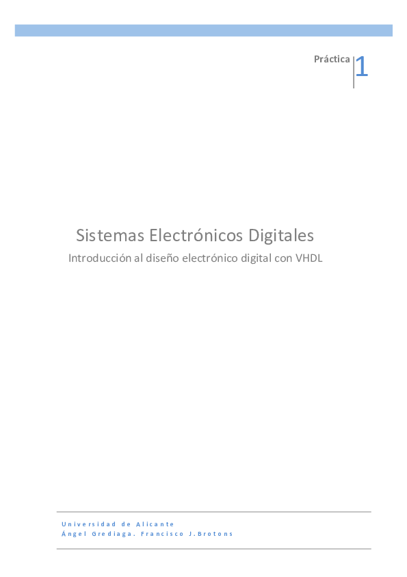 (PDF) Sistemas Electrónicos Digitales. Práctica 1: Introducción al diseño electrónico digital ...