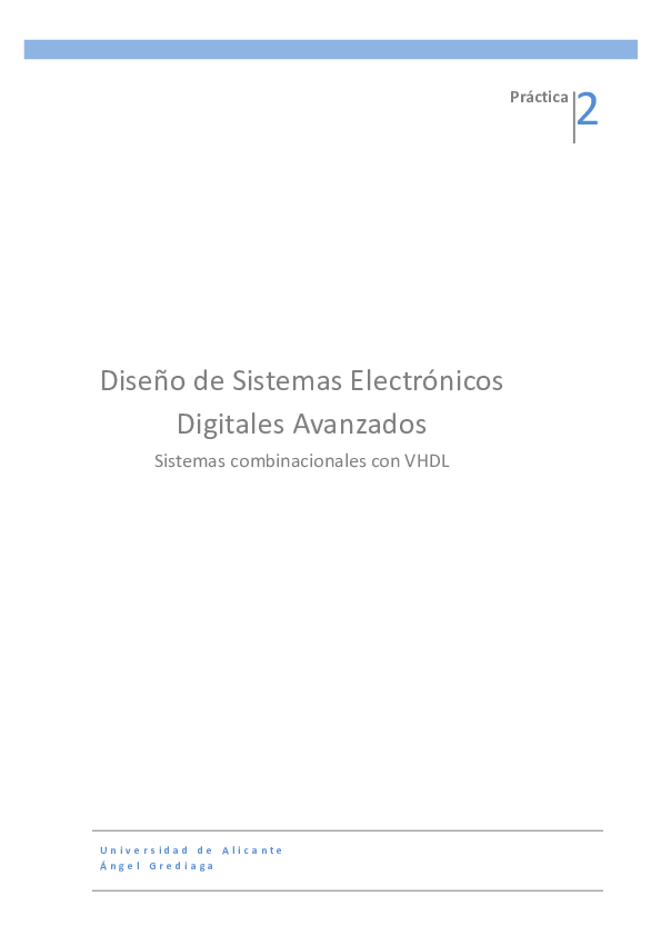 (PDF) Diseño de sistemas electrónicos digitales avanzados. Práctica 2: Sistemas combinacionales ...