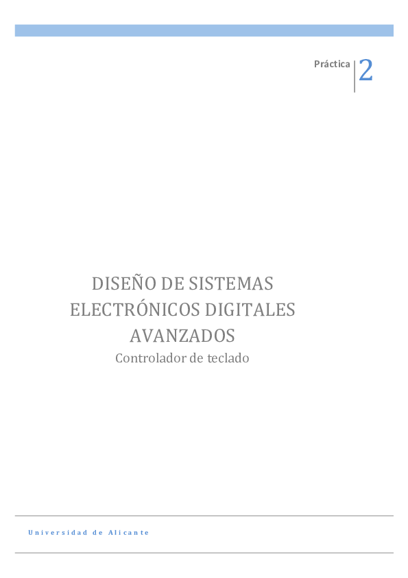 (PDF) Diseño de Sistemas Electrónicos Digitales Avanzados. Práctica 2: Control del teclado ...