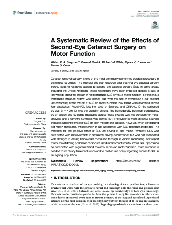 (PDF) A Systematic Review of the Effects of Second-Eye Cataract Surgery ...