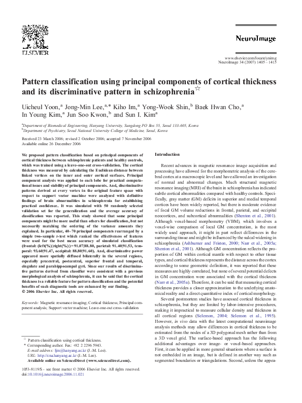 (PDF) Pattern classification using principal components regression
