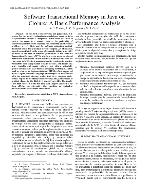 (PDF) Software Transactional Memory in Java on Clojure: A Performance Analysis