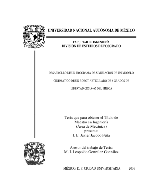 (PDF) Desarrollo de un programa de simulación de un modelo cinemático ...