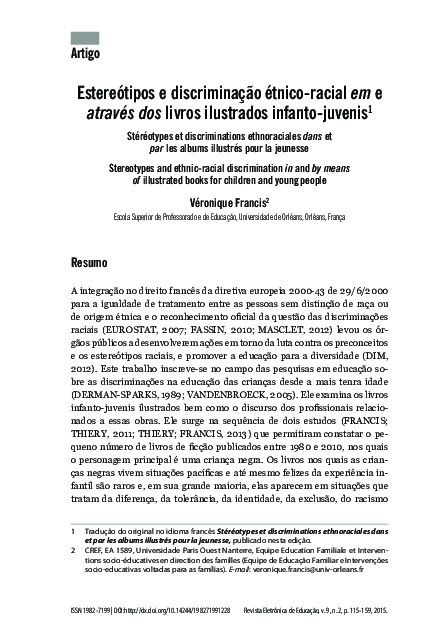 (PDF) Estereótipos e discriminação étnico-racial em e através dos ...
