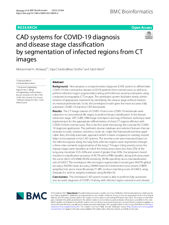 (PDF) CAD systems for COVID-19 diagnosis and disease stage ...