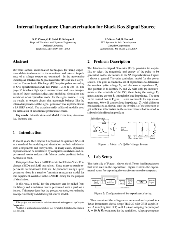 (PDF) Internal impedance characterization for black box signal source