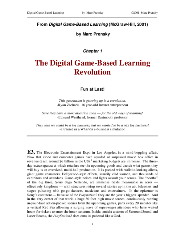 (PDF) Problem Based Learning in the Digital Age: A Case Study on Digital Entertainment | Janet ...