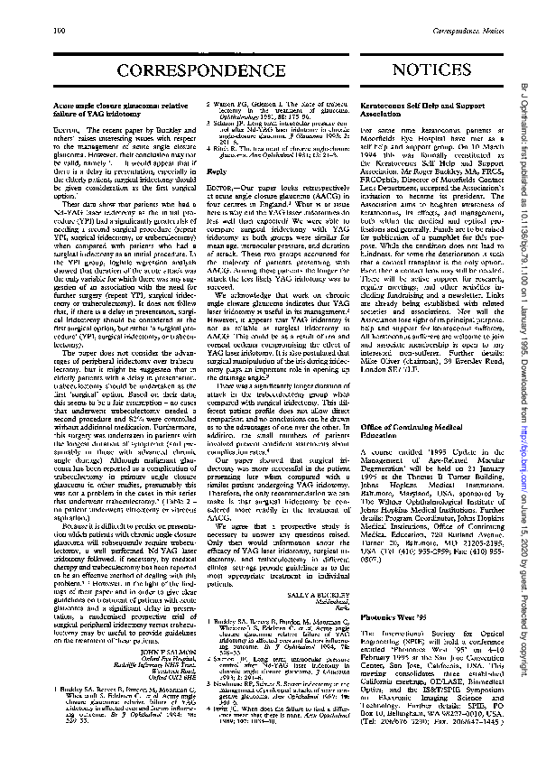 (PDF) Acute angle closure glaucoma: relative failure of YAG iridotomy ...