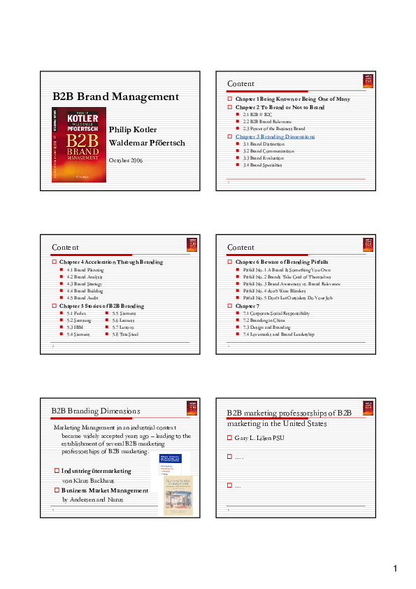 (PDF) B2B Brand Management