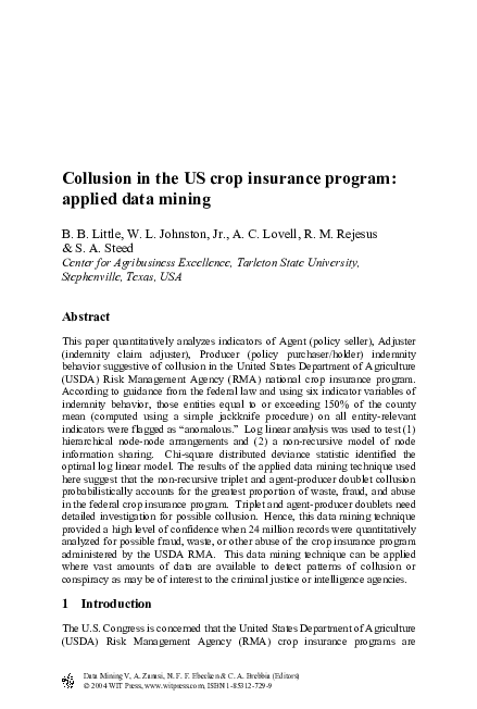 (PDF) Collusion in the U.S. crop insurance program