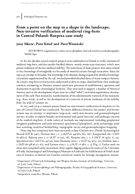 (PDF) From a point on the map to a shape in the landscape. Non-invasive ...