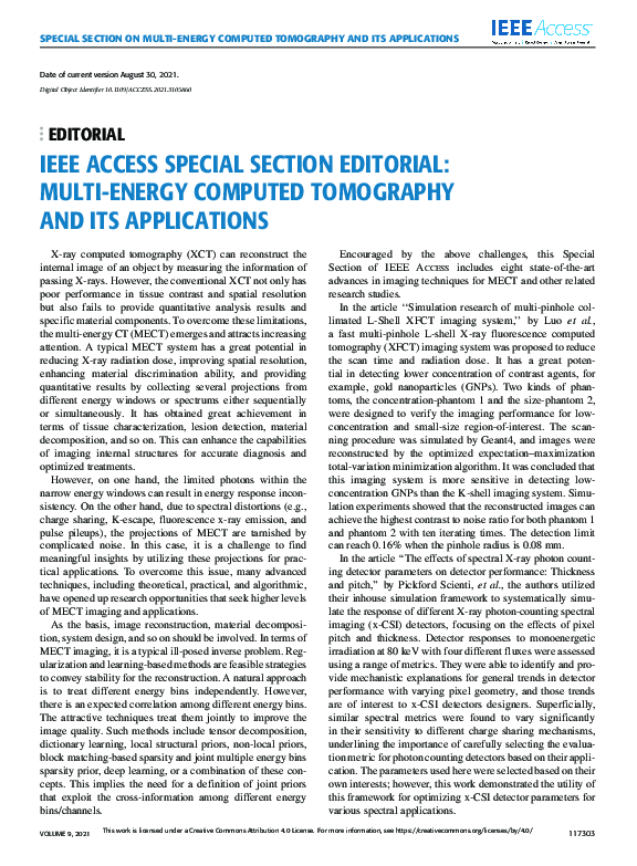 Pdf Advancements In Multi Energy Ct Technologies