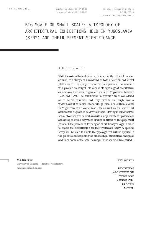 (PDF) Big scale or small scale: A typology of architectural exhibitions ...