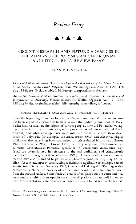 (PDF) Recent Research and Future Advances in the Analysis of Polynesian ...