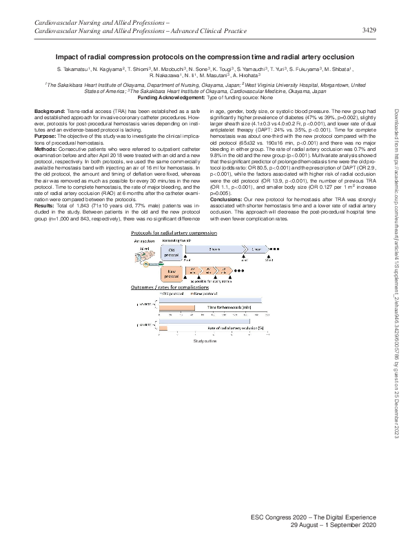 (PDF) Impact of radial compression protocols on the compression time ...