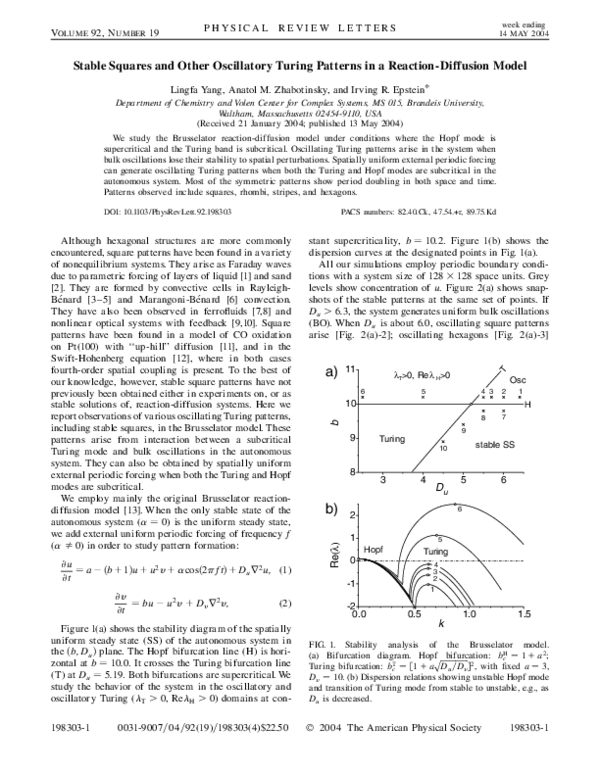 (PDF) Stable Squares and Other Oscillatory Turing Patterns in a ...