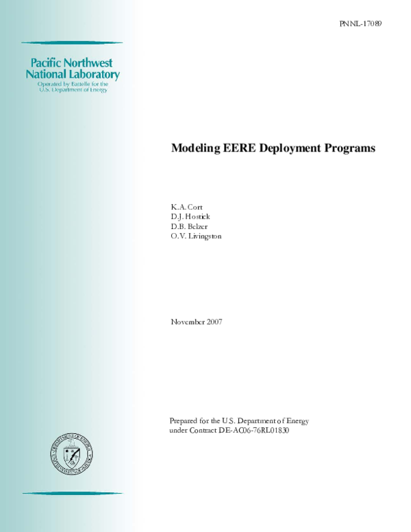 (PDF) Modeling EERE Deployment Programs | Olga Livingston - Academia.edu