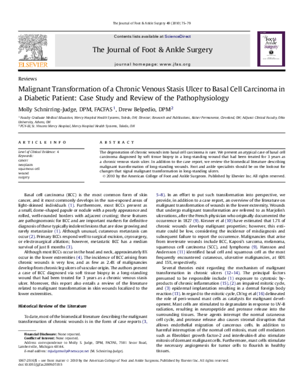(PDF) Malignant Transformation of a Chronic Venous Stasis Ulcer to ...