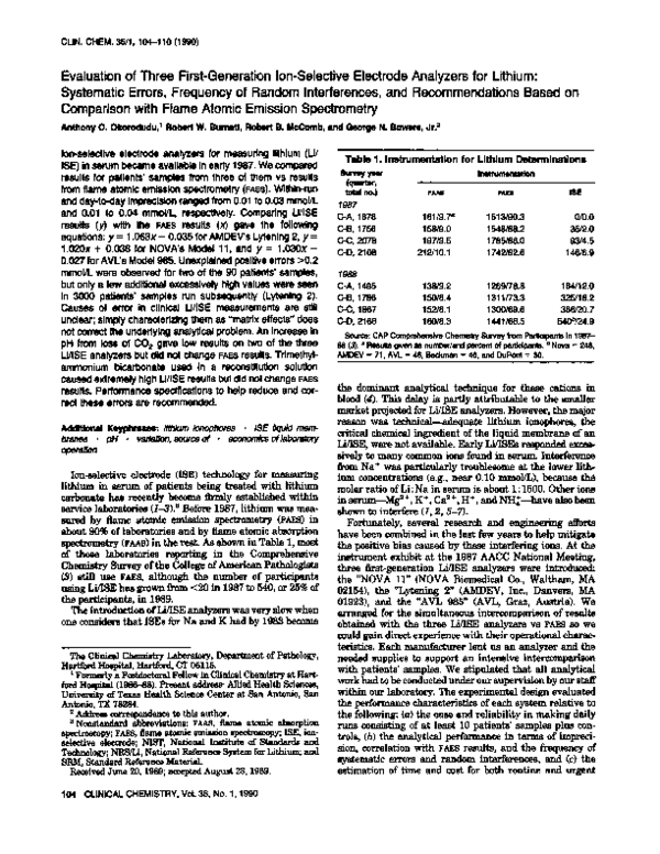(PDF) Evaluation of three first-generation ion-selective electrode ...
