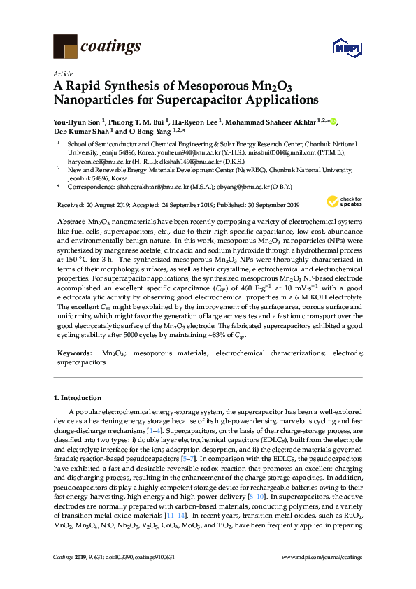 (PDF) A Rapid Synthesis of Mesoporous Mn2O3 Nanoparticles for ...