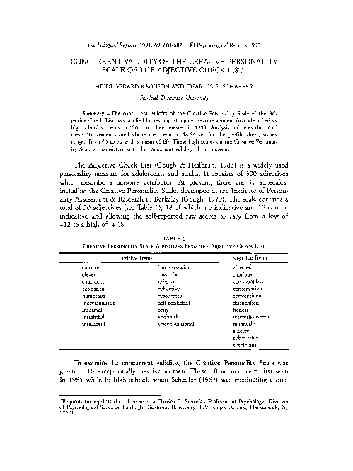 (PDF) Validating the Creative Personality Scale