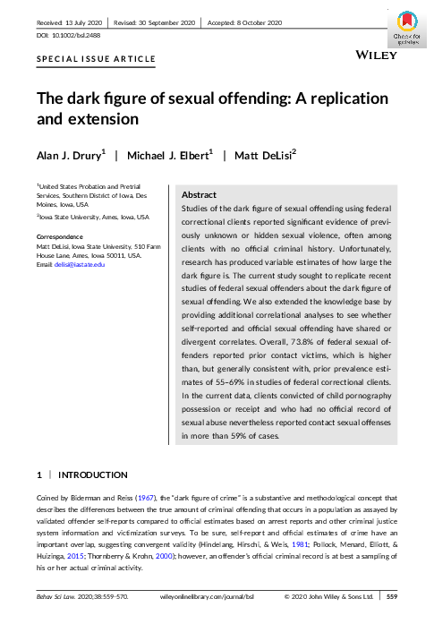(PDF) The dark figure of sexual offending: A replication and extension