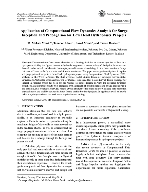 Pdf Application Of Computational Flow Dynamics Cfd Analysis For