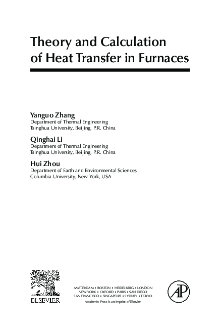 (PDF) Theory and Calculation of Heat Transfer in Furnaces