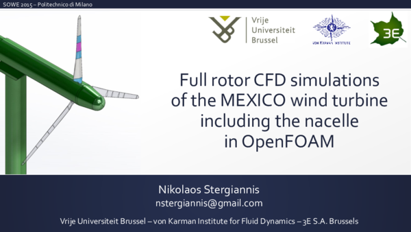 (PDF) Full rotor CFD simulations of the MEXICO wind turbine including the nacelle in OpenFOAM