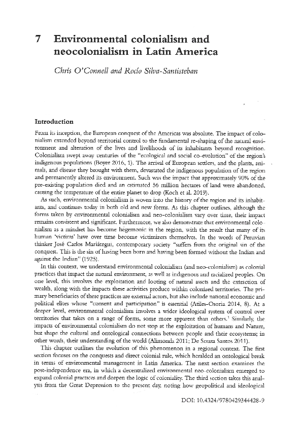 (PDF) Environmental colonialism and neocolonialism in Latin America.