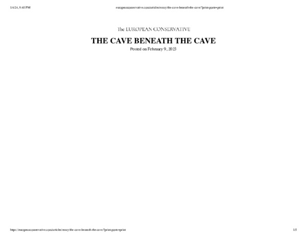 (PDF) The Cave Beneath The Cave