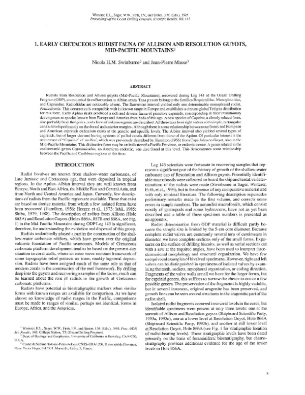 (PDF) Early Cretaceous Rudist Fauna of Allison and Resolution Guyots ...