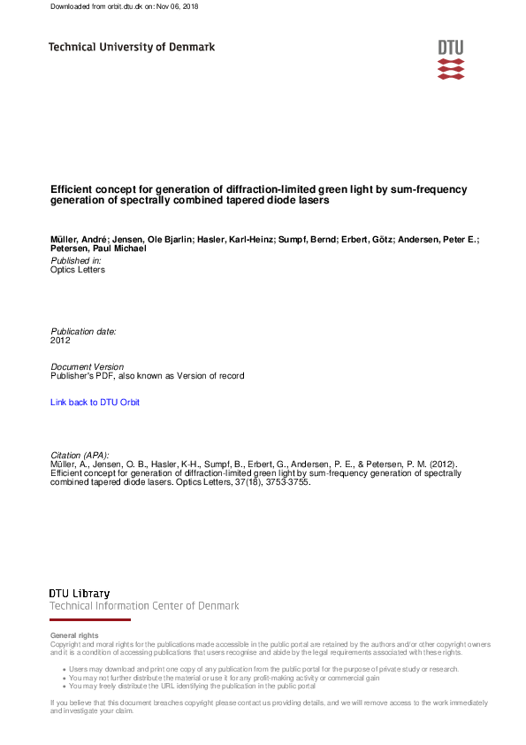 (PDF) Efficient concept for generation of diffraction-limited green ...