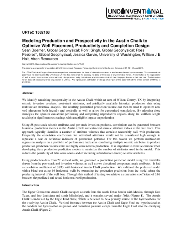 (PDF) Modeling Production and Prospectivity in the Austin Chalk to ...